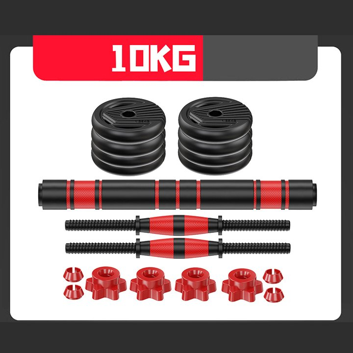 Tạ tay tập gym nam nữ PVC kết hợp tạ đòn đẩy 10kg tập tại nhà có thể điều chỉnh trọng lượng bộ ...