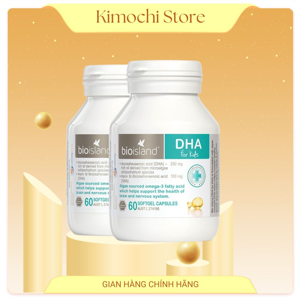 Bioisland DHA for Kids Úc 60 viên, Dầu cá từ vi tảo bổ sung DHA cho bé từ 7 tháng | Shopee Việt Nam