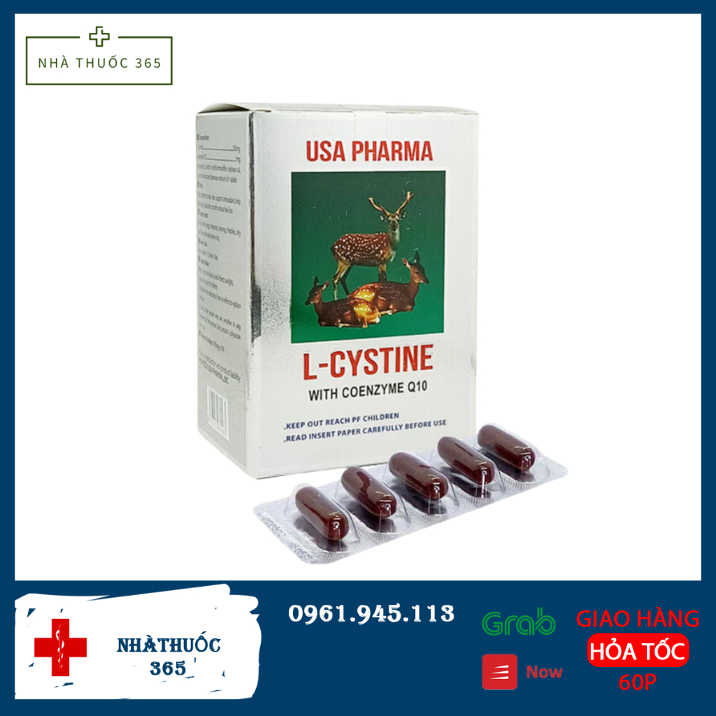 Viên uống L CYSTINE USA with Coenzyme Q10 ngăn ngừa rụng tóc nám tàn ...