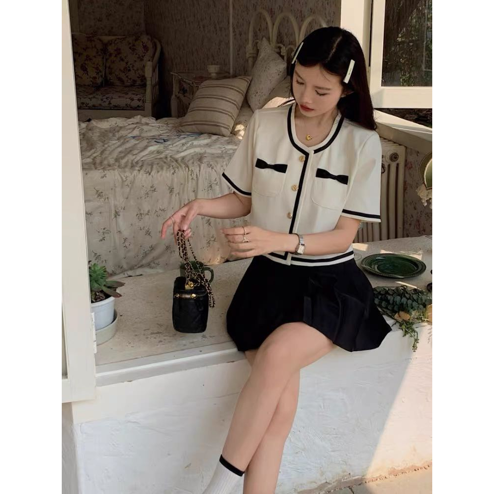 B1028- Áo sơ mi nữ kiểu phối nơ túi phối viền cao cấp LAMO | Shopee ...