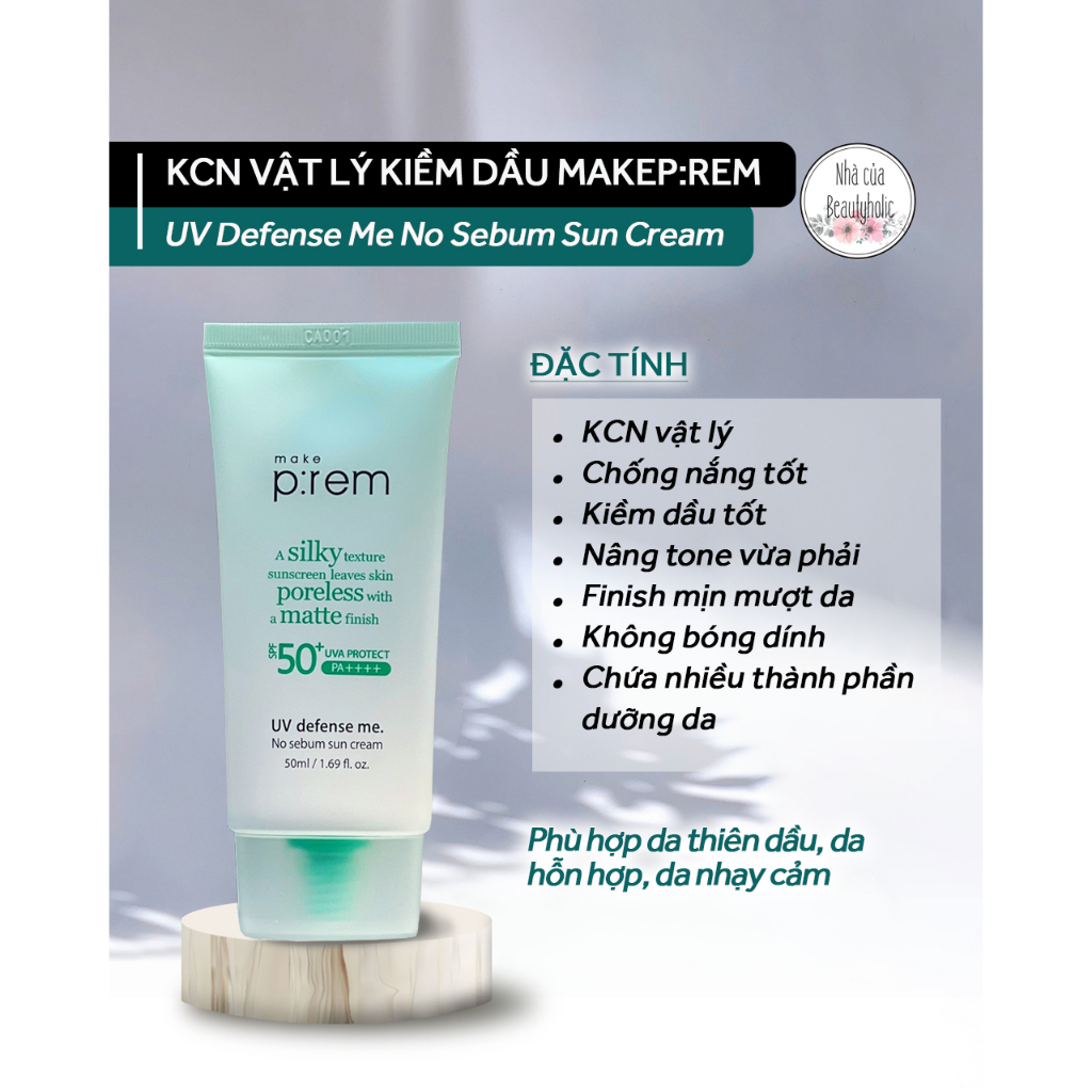 [OLIVEYOUNG] Kem chống nắng vật lý kiềm dầu MAKEPREM UV DEFENSE ME NO ...