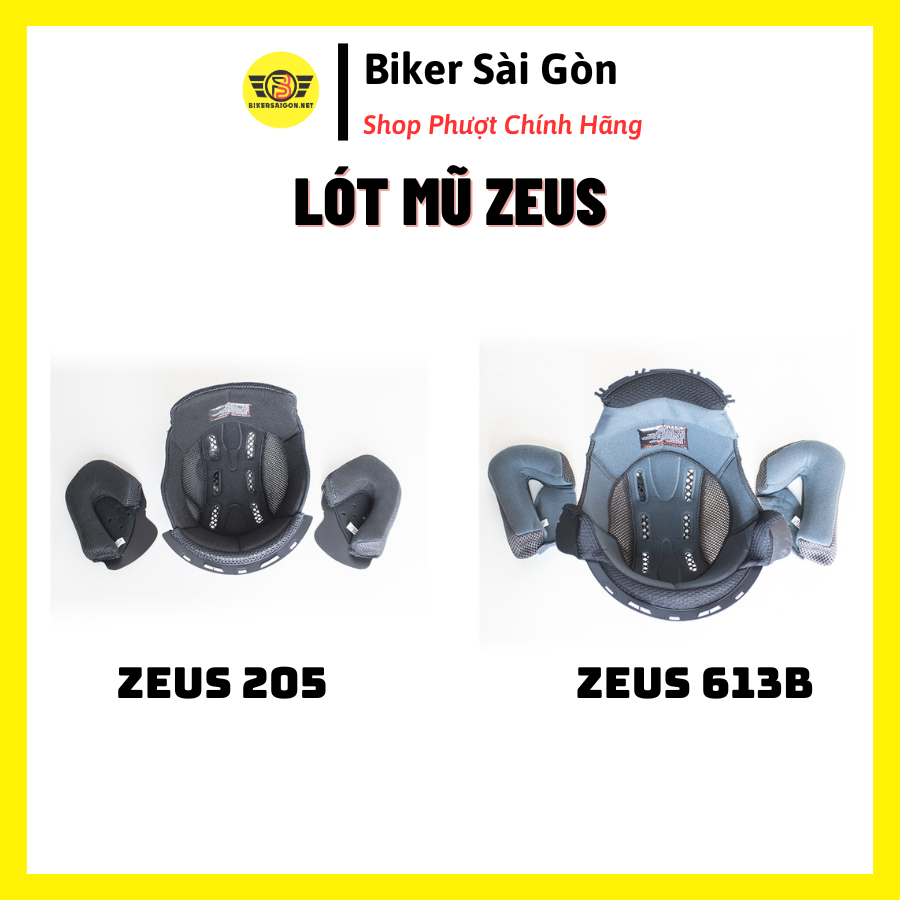 Lót Nón Bảo Hiểm 3/4 Zeus 613B Zeus 205 Chính Hãng Đủ Size (Sản Phẩm ...