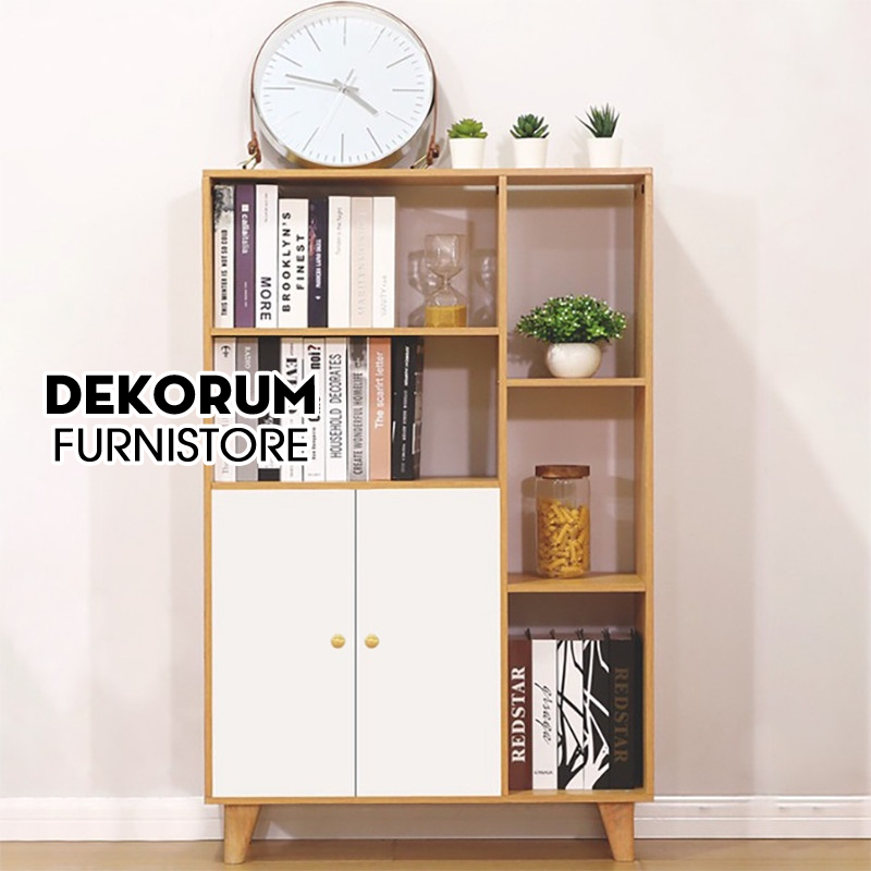 Tủ sách gỗ Dekorum kết hợp tủ đựng đồ đa năng, gỗ MDF chống ẩm, nội thất lắp ráp - DKRT006 ...