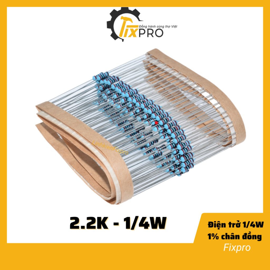 Điện trở 1/4W 2.2K 2K2 1% chân đồng túi 50 con | Shopee Việt Nam