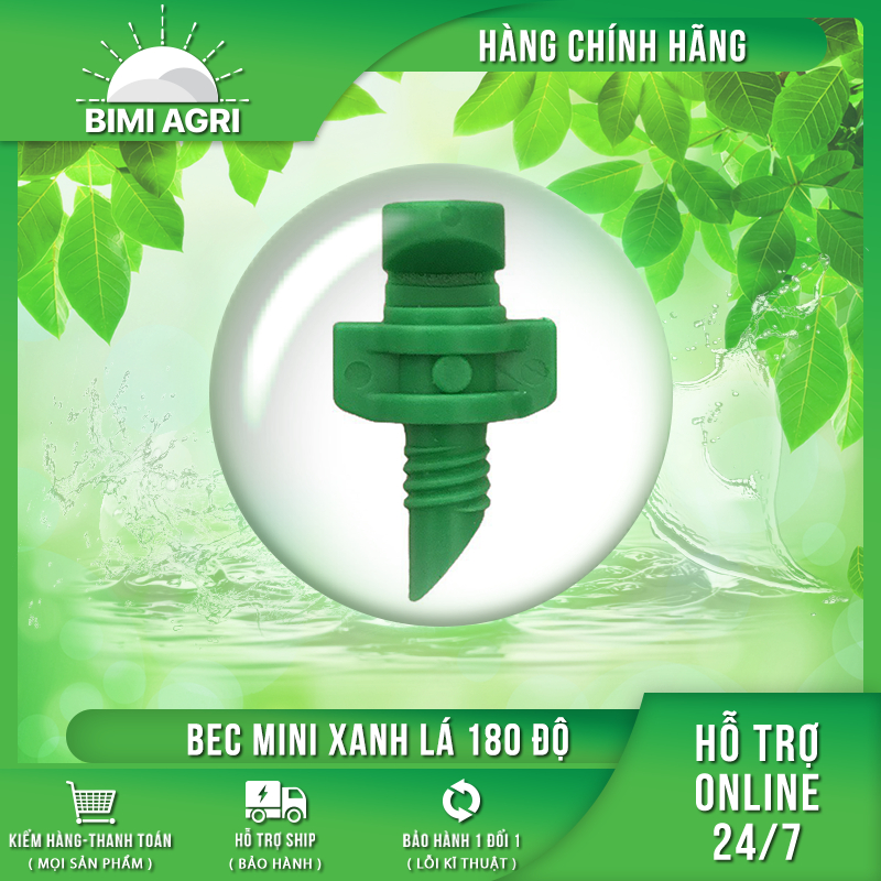 Combo Béc tưới phun sương mini 180 độ BIMI AGRI (túi 50 cái + cây đục ...