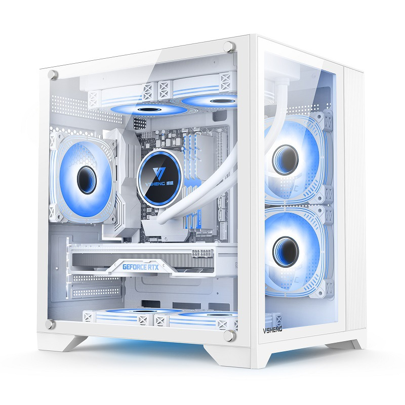 Vỏ case máy tính cực đẹp, dạng bể cá Vsheng size M - Màu trắng và đen ...