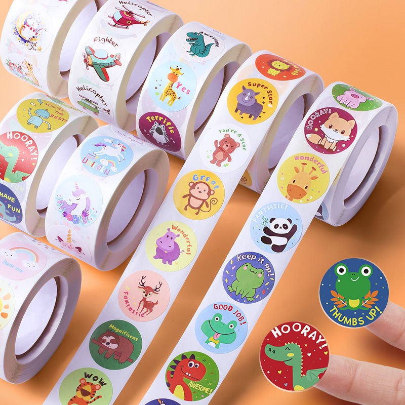 Cuộn 500 Sticker Nhãn Dán Khích Lệ Khen Thưởng Học Tập Cho Bé | Shopee ...