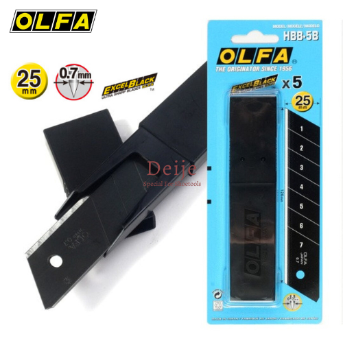 Lưỡi dao đen Nhật OLFA HBB-5B 25mm (5 lưỡi/hộp) | Shopee Việt Nam