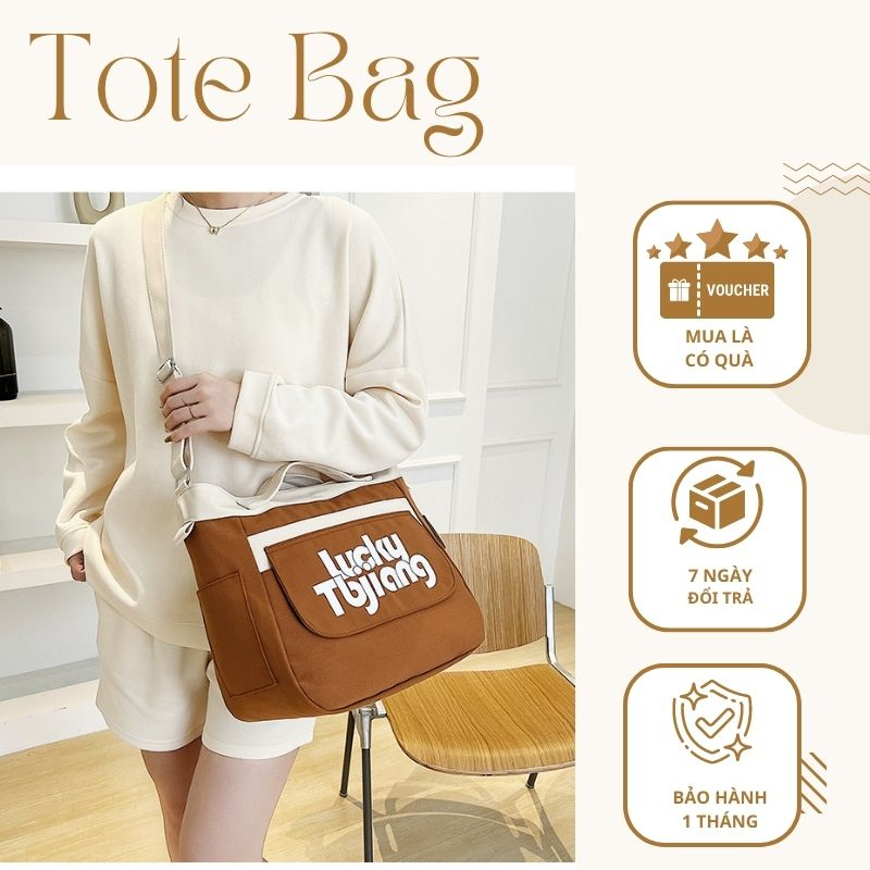 Túi đeo chéo nữ VBAG túi vải canvas nữ nhẹ nhàng thời trang dễ thương ...