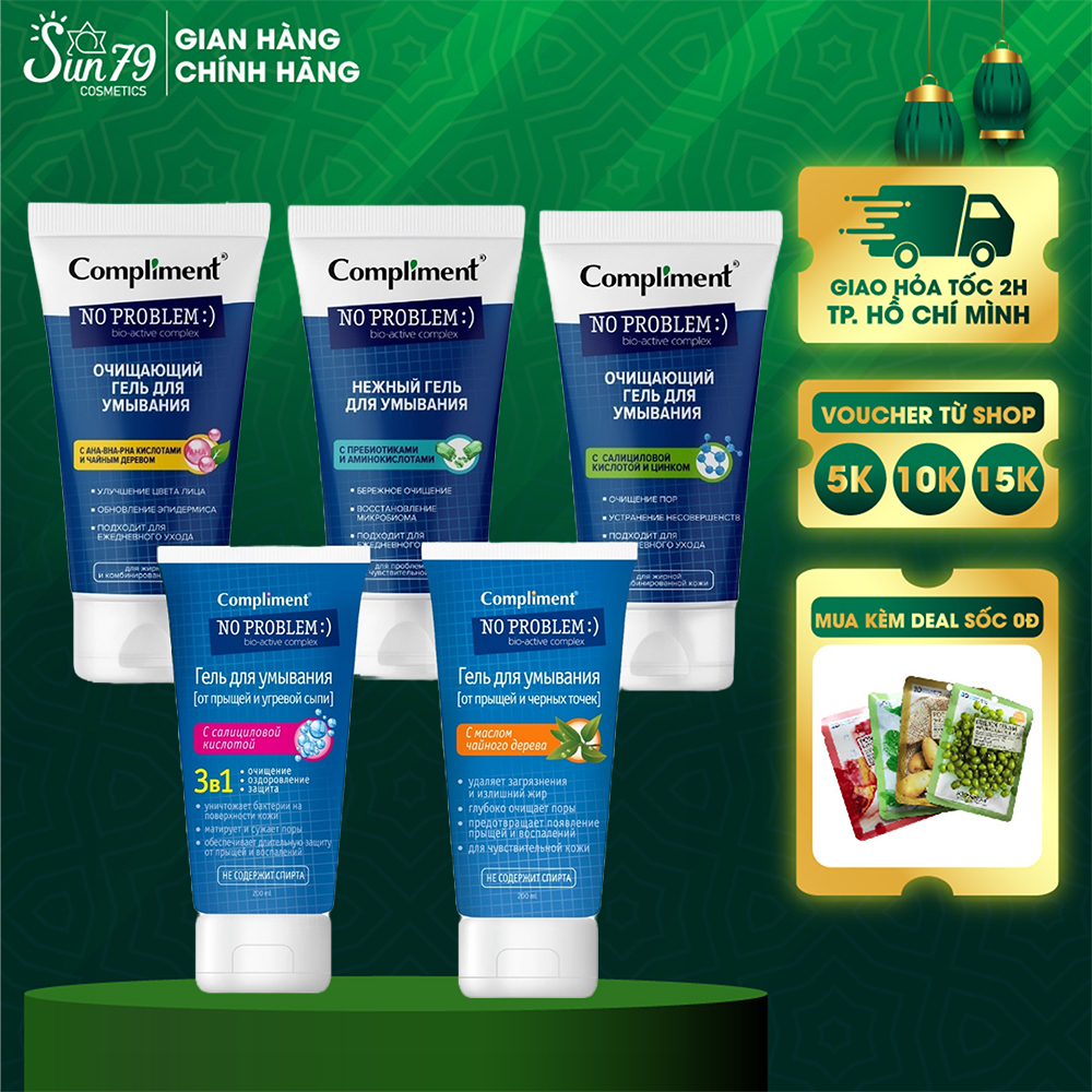 Sữa Rửa Mặt Sạch Sâu Ngừa Mụn BHA, Tea Tree Compliment No Problem 200ml ...