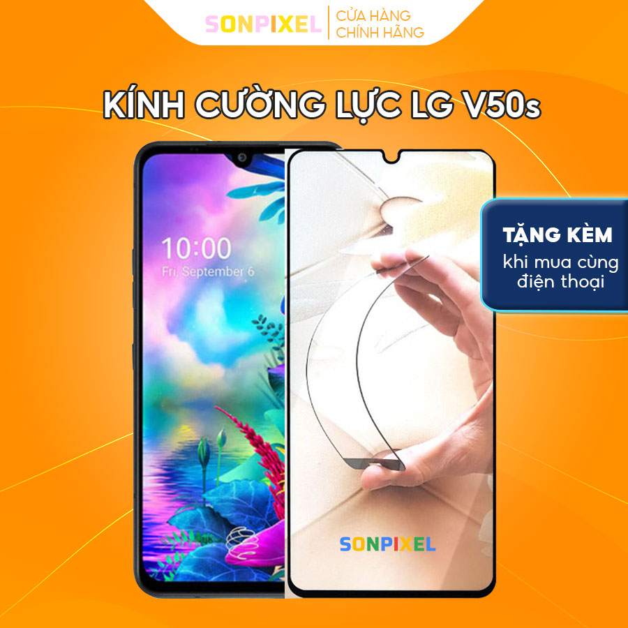 Cường Lực LG V50s ThinQ, Loại Full Màn, Phủ NaNo Viền Đen. Miếng Dán Màn Hình Trắng Trong. Son ...