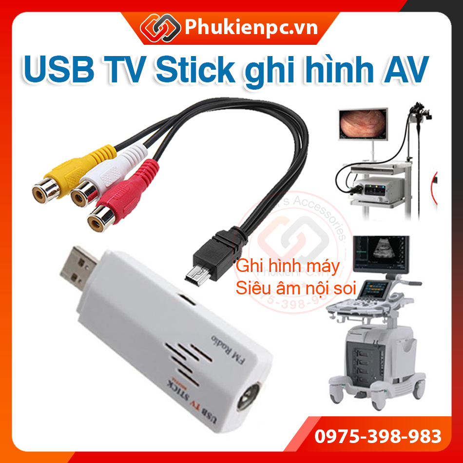 USB to RCA AV ghi hình máy siêu âm nội soi vào máy tính PC Laptop USB ...