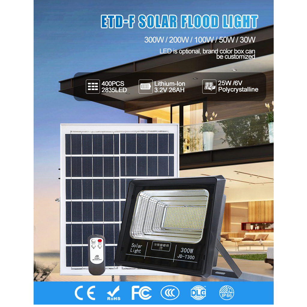 [CHỐNG NƯỚC IP66] BỘ ĐÈN PHA LED NĂNG LƯỢNG MẶT TRỜI CÓ ĐIỀU KHIỂN 100W 300W | Shopee Việt Nam