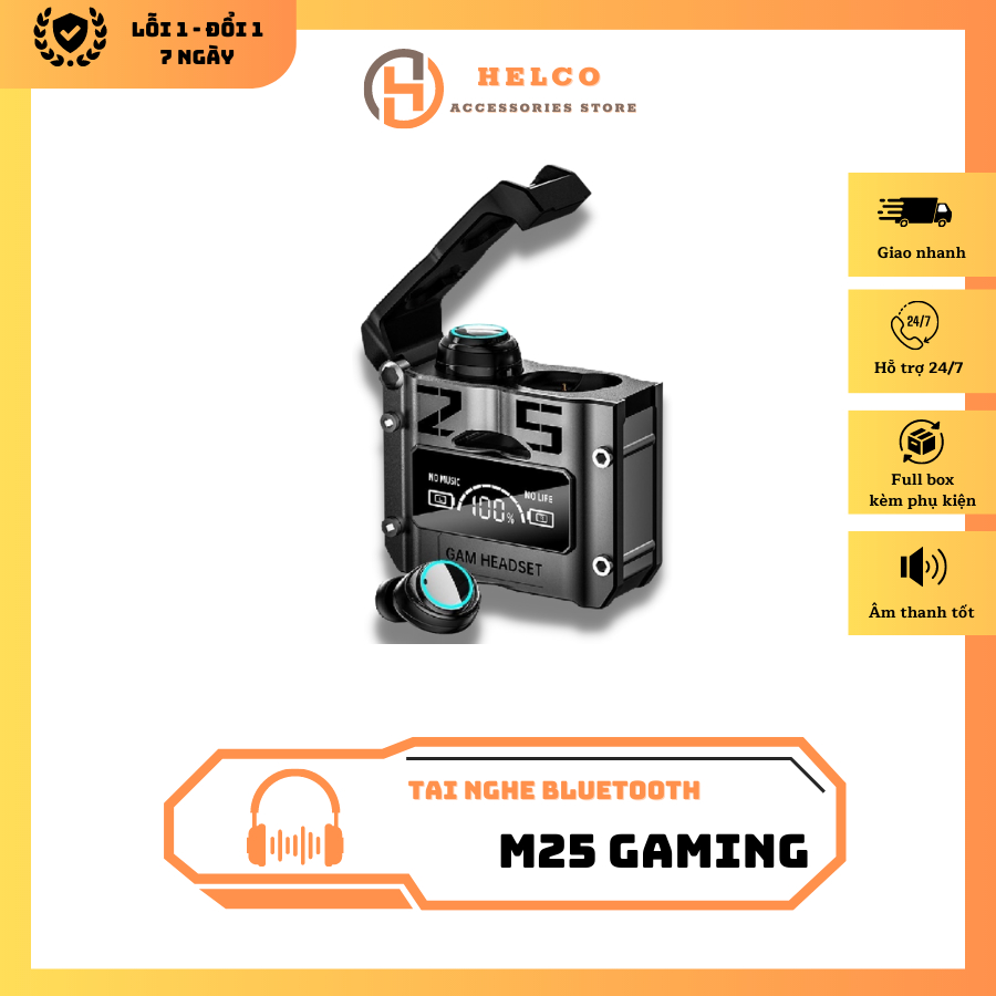Tai Nghe Bluetooth M25 Gaming phiên bản cao cấp, âm thanh cực tốt, độ ...