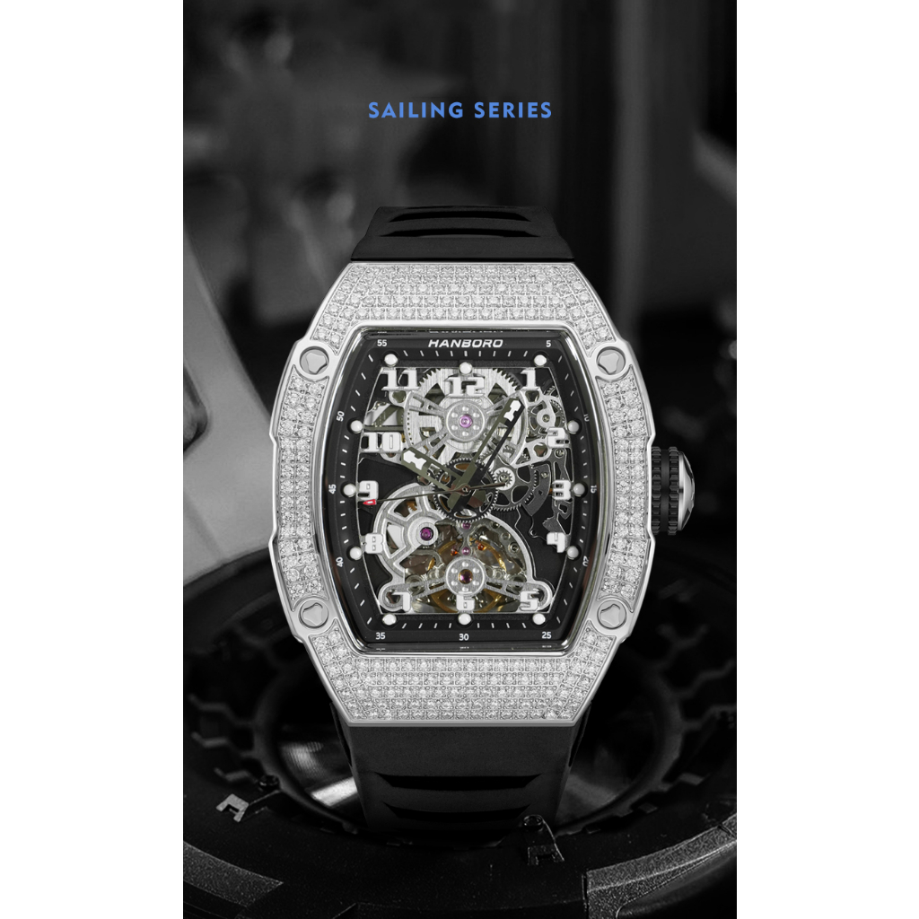 Đồng Hồ Nam Automatic hanboro sailing series hbr970-2, Dây silicone ...