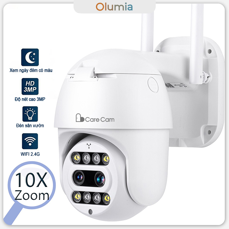 Camera wifi 3.0Mp carecam 360 độ an ninh 2 mắt không dây ngoài trời ...