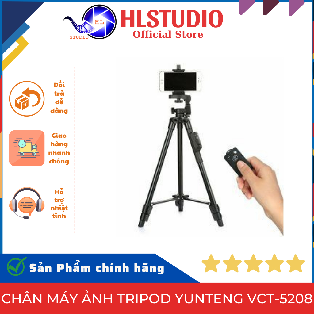 Chân Máy Ảnh Tripod Yunteng VCT-5208 HL Studio | Shopee Việt Nam