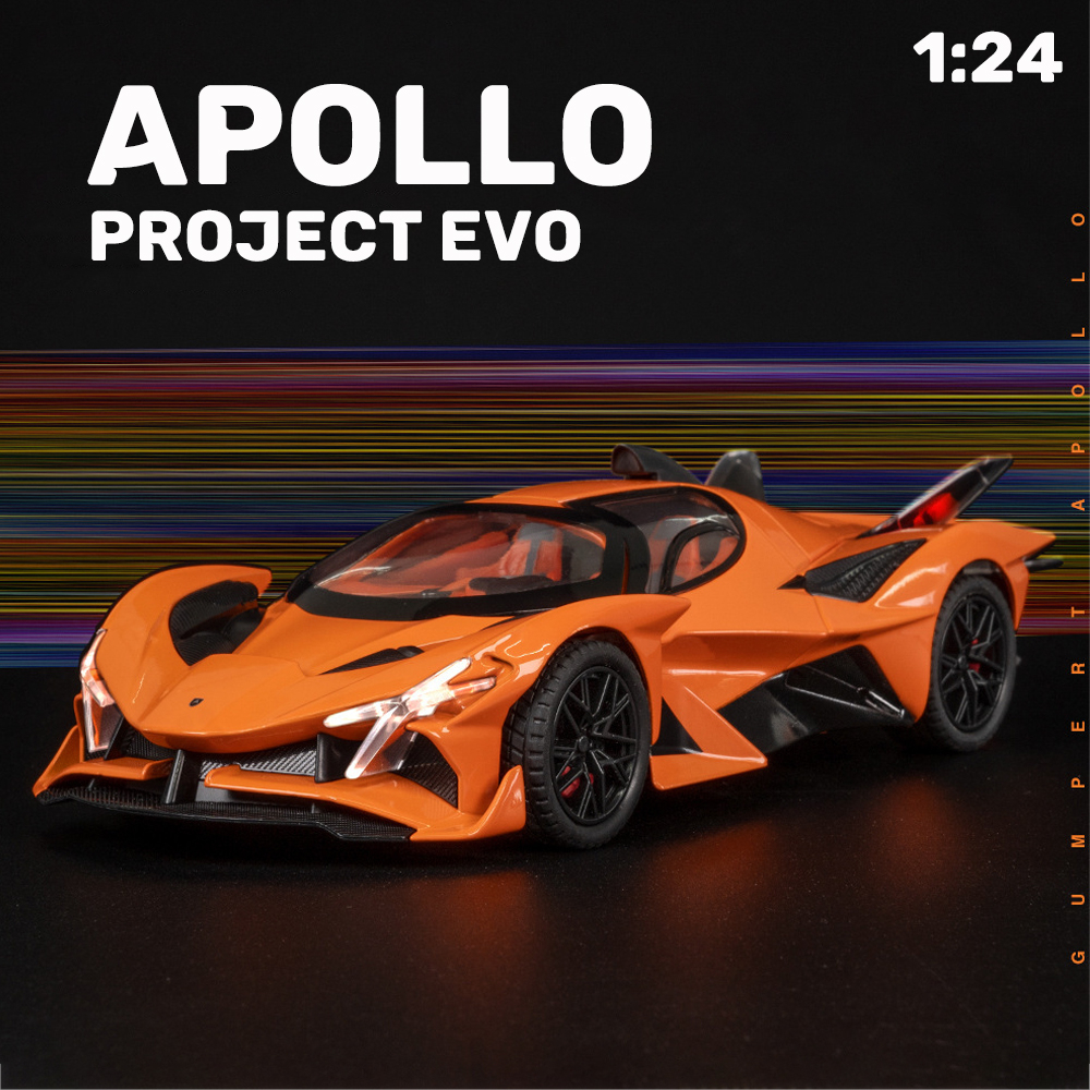 Mô hình siêu xe APOLLO PROJECT EVO 1:24 hãng XHD, mở được cửa, có âm thanh và đèn, mô hình trưng ...