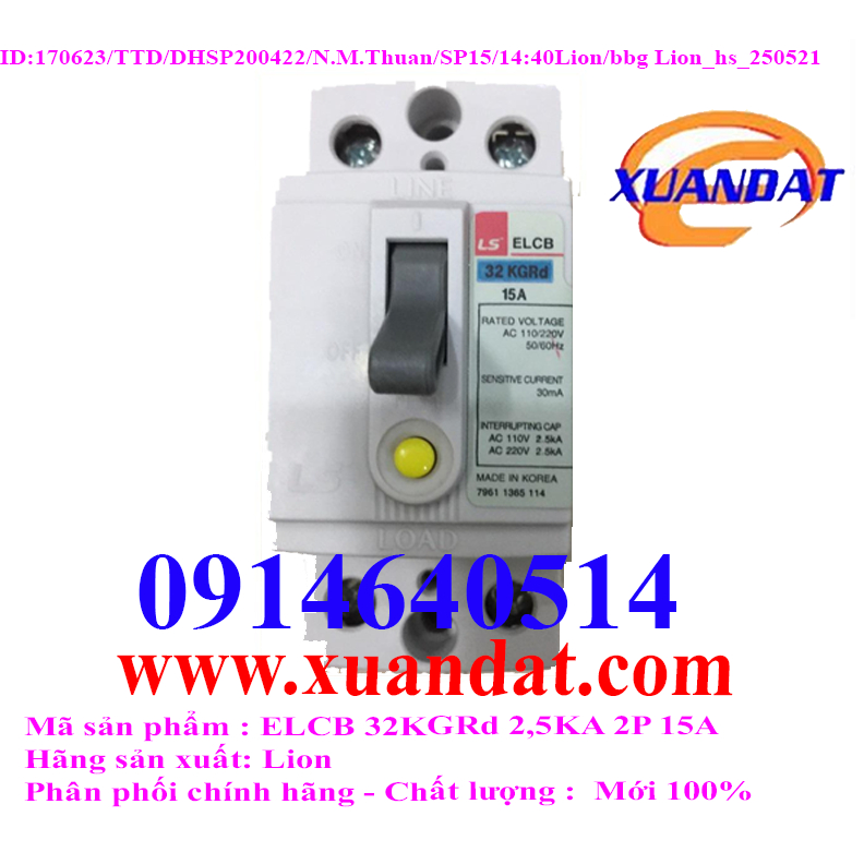 Cầu dao điện ELCB 32KGRd 2,5KA 2P 15A-20A-30A | Shopee Việt Nam