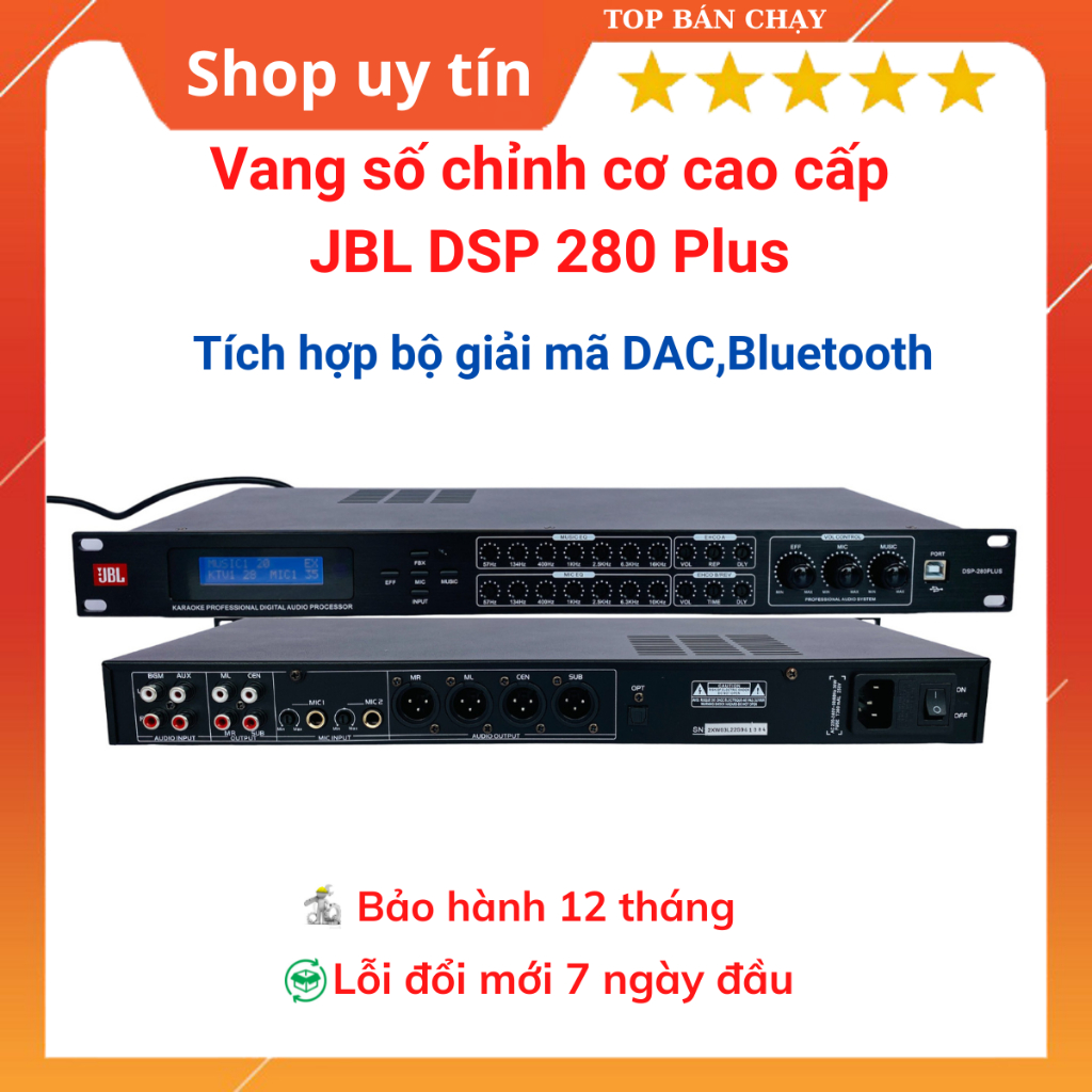 Vang số chỉnh cơ cao cấp JBL DSP-280 Plus,có tích hợp bộ giải mã DAC ...