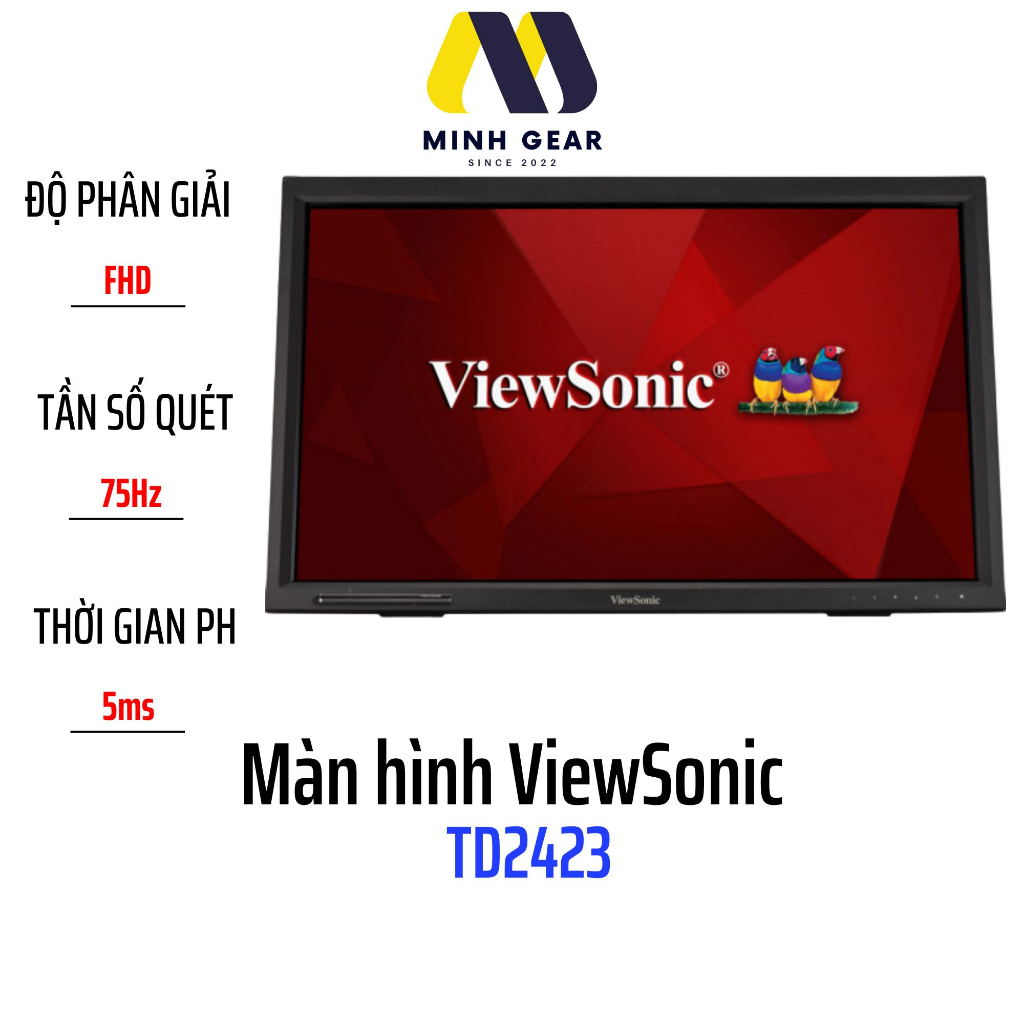 Viewsonic TD2423 - Màn hình cảm ứng Viewsonic TD2423 24 inch, Full HD, VA, 75Hz, 7ms (Hàng Chính ...
