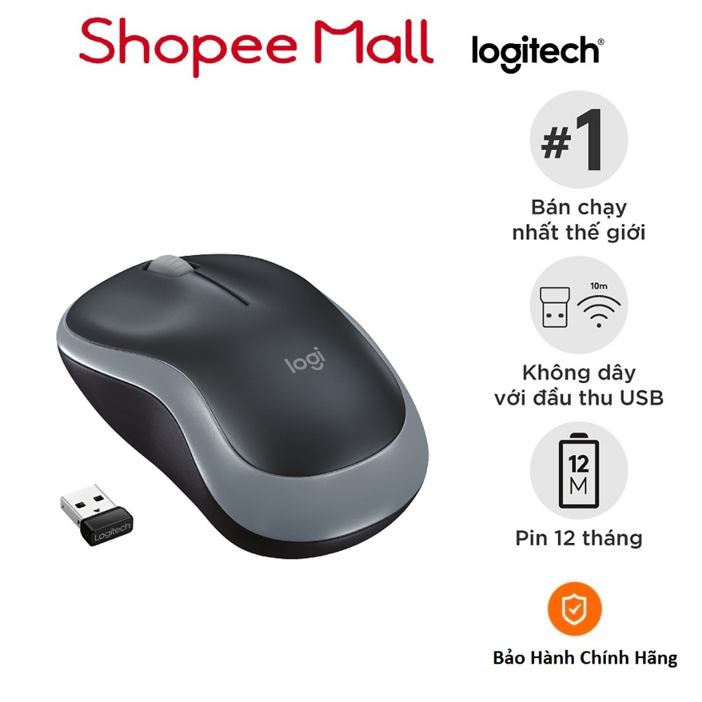 Chuột không dây Logitech M186 - USB, nhỏ gọn, thuận cả 2 tay, phù hợp PC/Laptop | Shopee Việt Nam