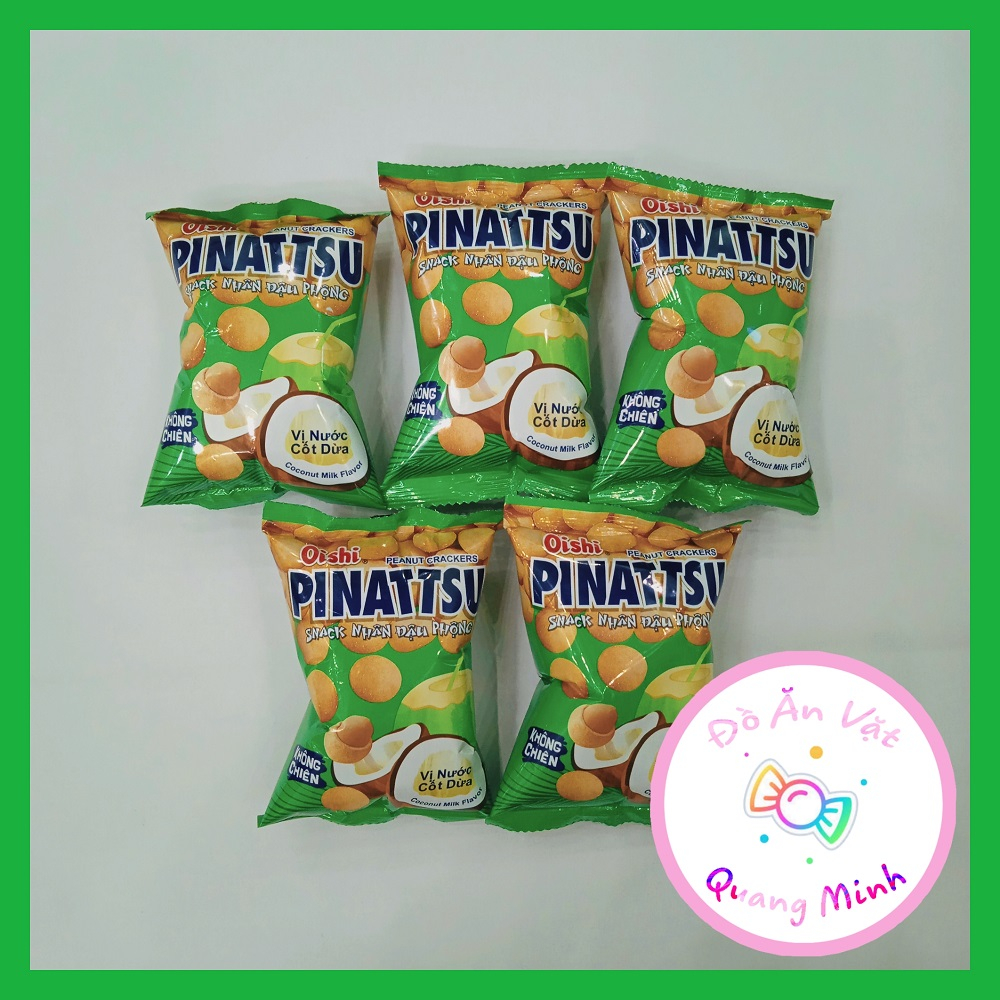 5 gói Snack nhân đậu phộng Pinattsu Oishi vị nước cốt dừa và mực cay ...