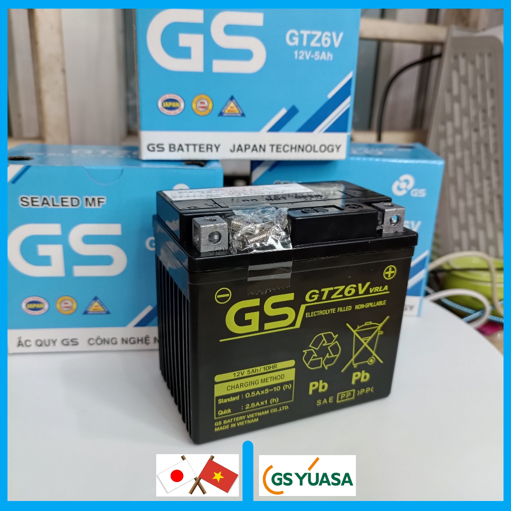 (Chính hãng GS - Date mới) Ắc quy cho xe máy Vision, PCX, Air Blabe, Sh ...