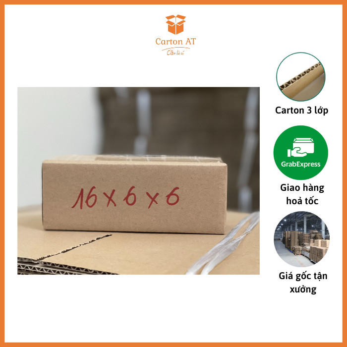 Combo 100 hộp carton 16x6x6 hộp shipcod – thùng carton đóng gói – hộp ...