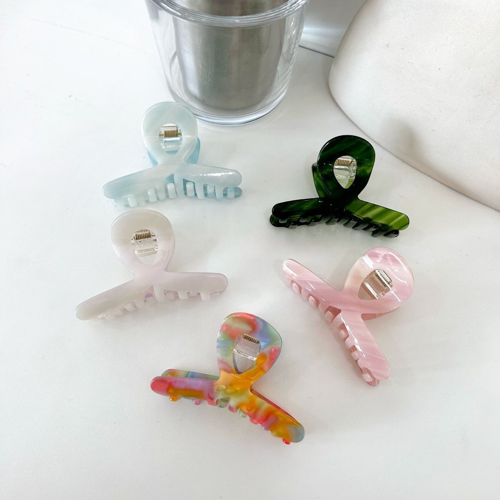 Kẹp Tóc Dáng Xoắn Màu Sắc Pastel Modleaf Sora Lovely Pin Hàn Quốc