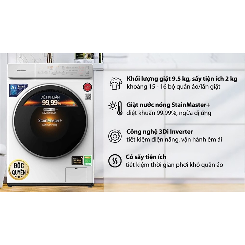 Máy Giặt Sấy Panasonic Inverter 9.5 Kg NA-V95FC1WVT 2022 - VIỆT NAM | Shopee Việt Nam
