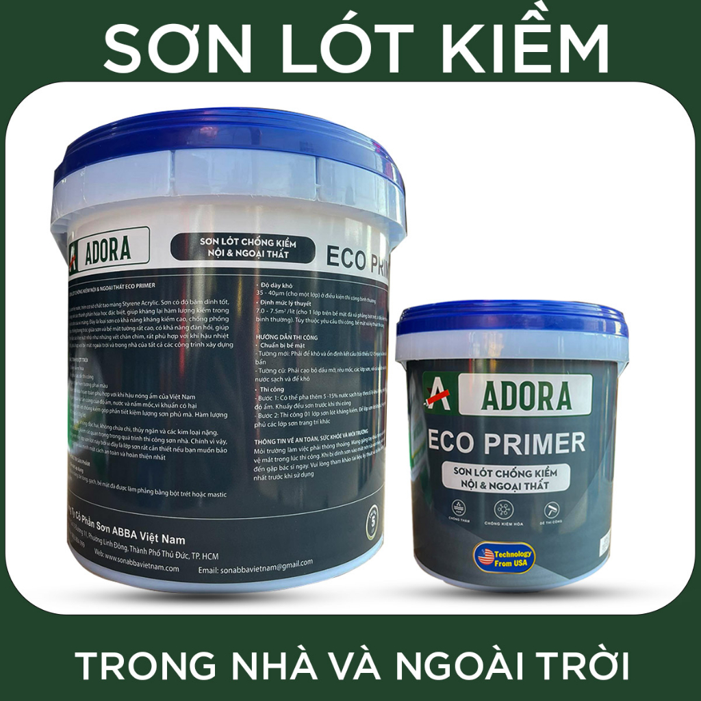 Sơn tường Sơn Lót Nội Thất và Ngoại Thất Cao Cấp ADORA Primer THÙNG 5 LÍT | Shopee Việt Nam