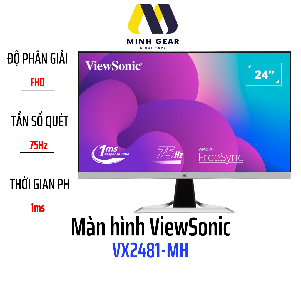 Màn hình ViewSonic VX2481-MH 24 inch, IPS, AMD FreeSync™, 75Hz, 1ms ...