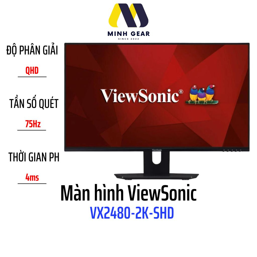 Màn hình Viewsonic VX2480-2K-SHD QHD, 24 inch, IPS, 75Hz (Hàng Chính ...