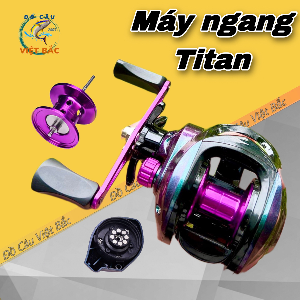 Máy Câu Cá Ngang Titan Ánh Tím GLE201 Máy câu lure mồi giả cao cấp tặng ...