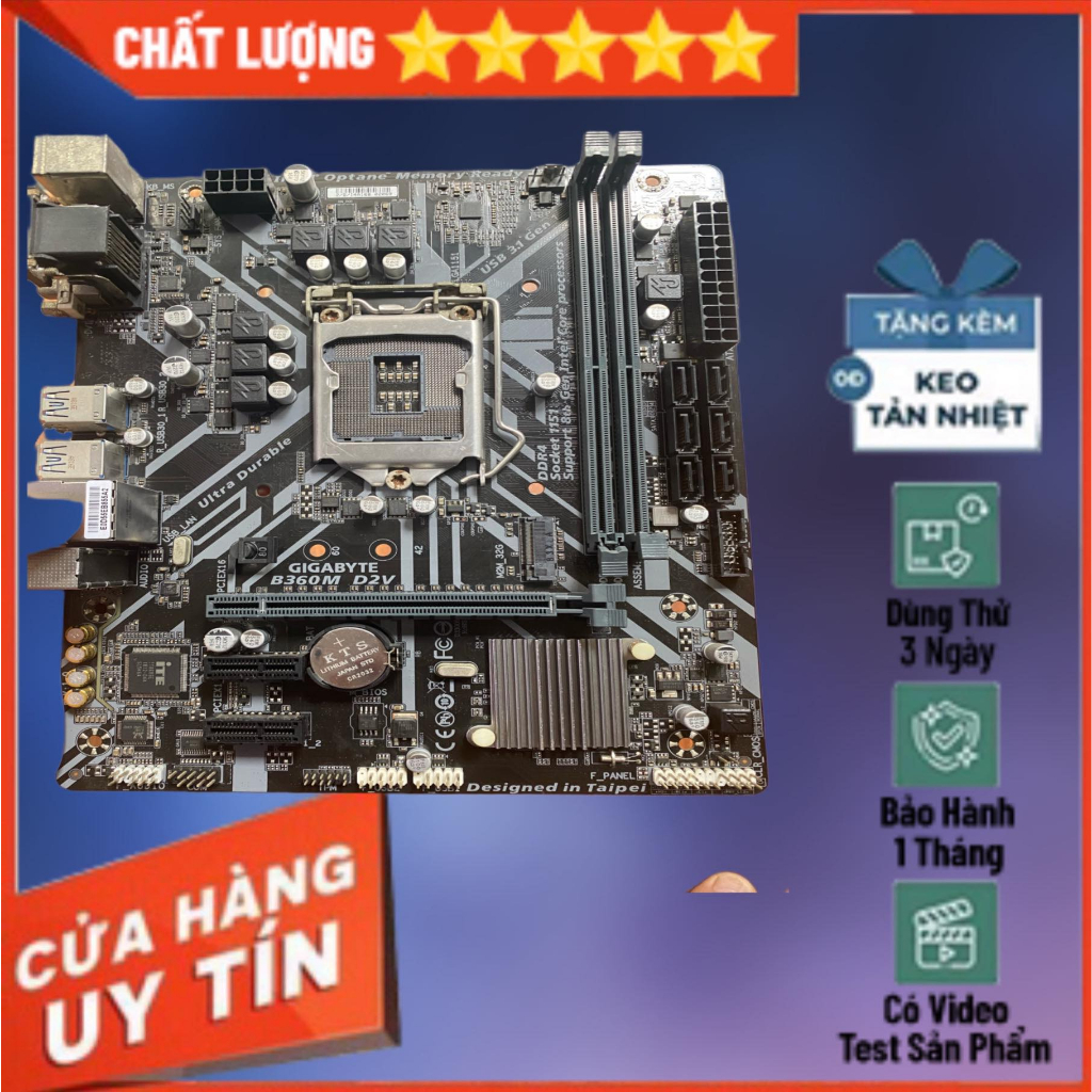 Main GiGa b360m-d2v chính hãng Đủ Chặn(fe) Giá Rẻ Tặng Kèm Keo Tản ...