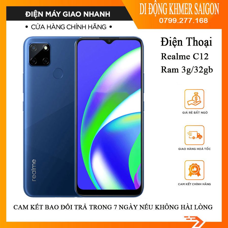 Điện thoại Realme C12 Ram 3G/32GB máy chính hãng | Shopee Việt Nam