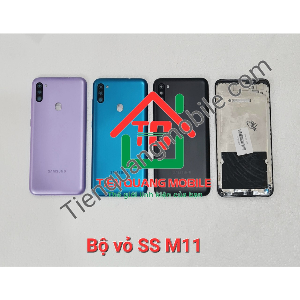 Bộ vỏ Samsung M11 (gồm lưng, sườn, khung xương, nút bấm, kính cam, khe ...