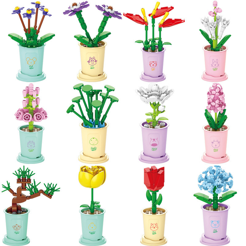 Bộ lego chậu cây mini trang trí góc học tập cao 12cm | Shopee Việt Nam