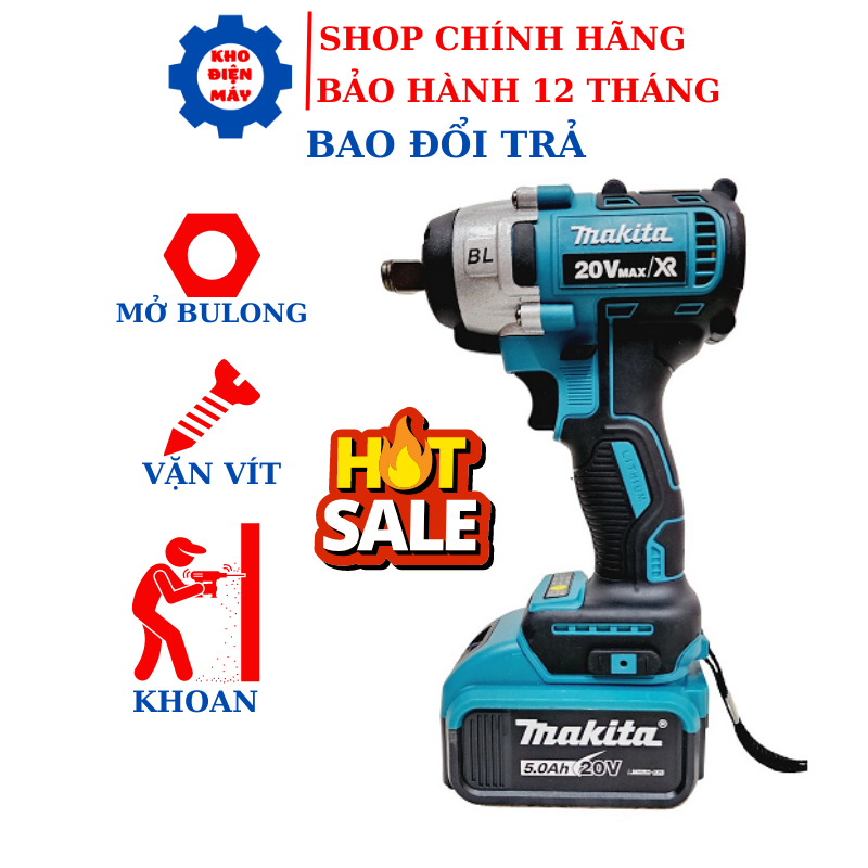 Máy Siết Bulong Makita Bắn Vít Không Chổi Than Mở Bu Lông Khỏe Hơn Hitachi 380N Khoan Bê Tông ...