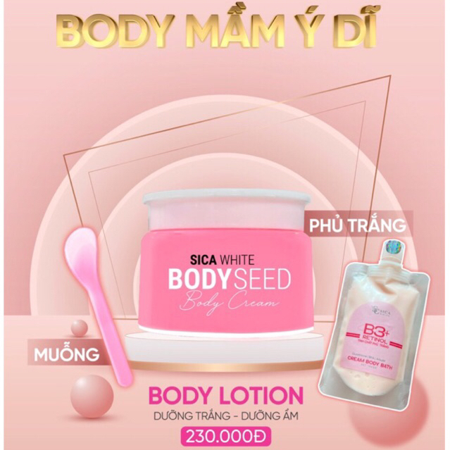 [CHÍNH HÃNG] KEM BODY SEED / BODY MẦM GẠO SICA WHITE HỖ TRỢ DƯỠNG DA ...