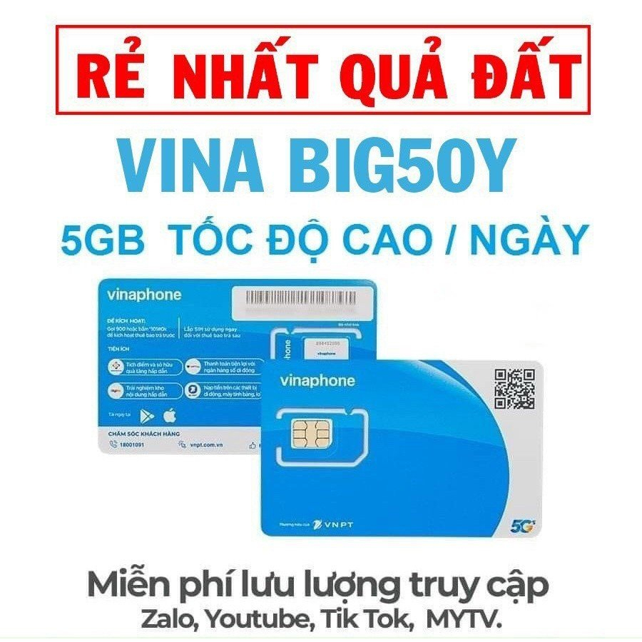 SIM 4G VINAPHONE U1500 VD149 VD89P BIG50Y GV89 FHAPPY TD49 WIN60P K GIỚI HẠN DATA | Shopee Việt Nam