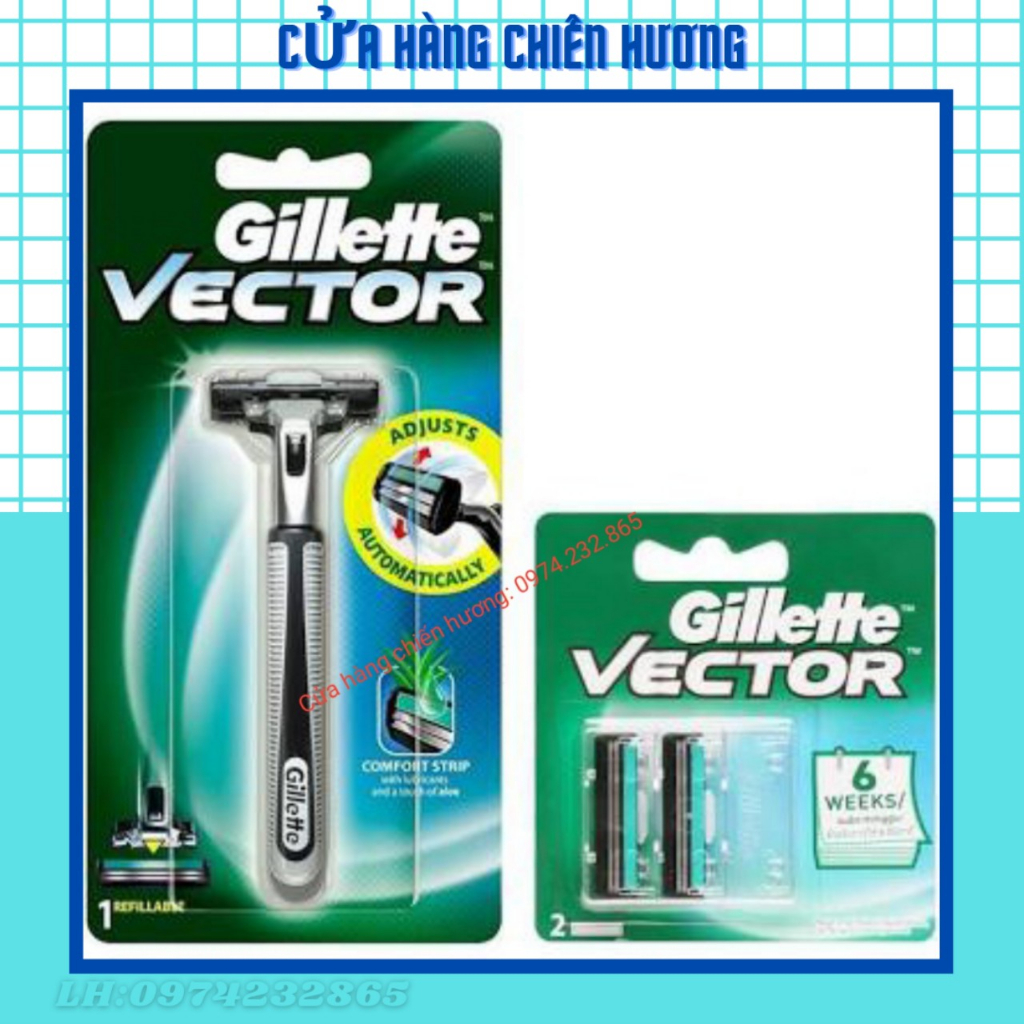 Dao cạo râu lưỡi kép Gillette Vector | Shopee Việt Nam