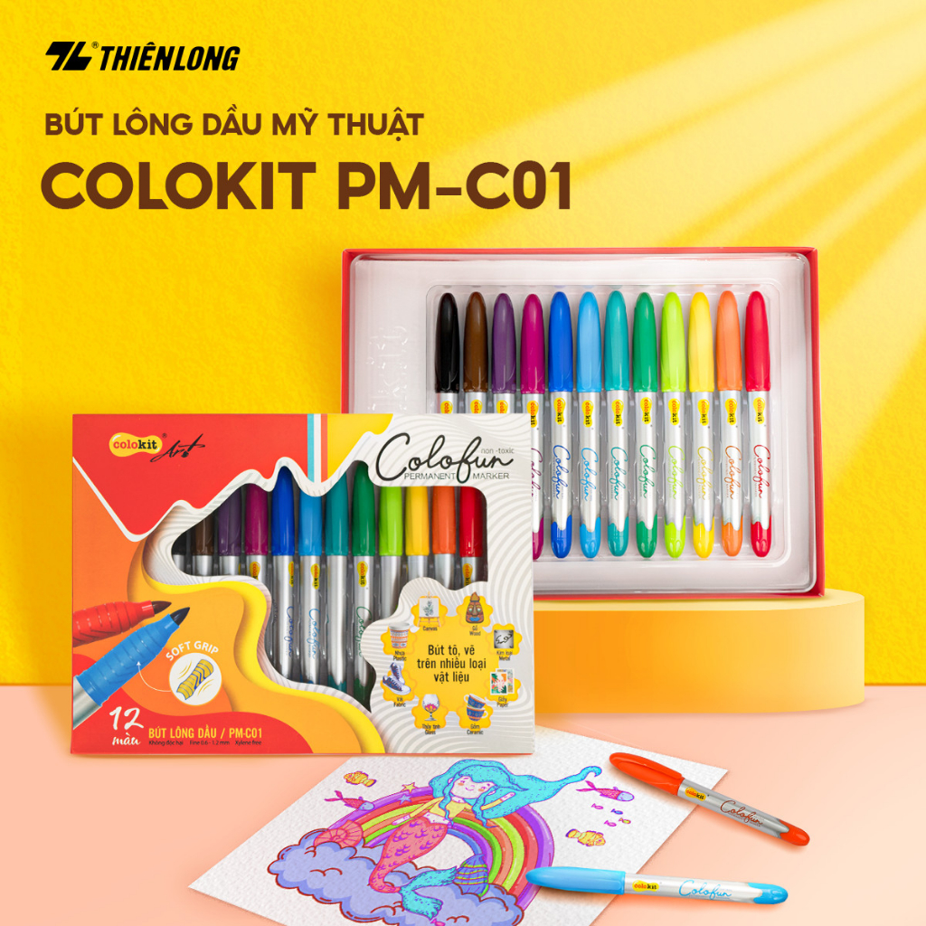 Bút Lông Dầu Mỹ Thuật Thiên Long Colokit PM-C01 | Shopee Việt Nam