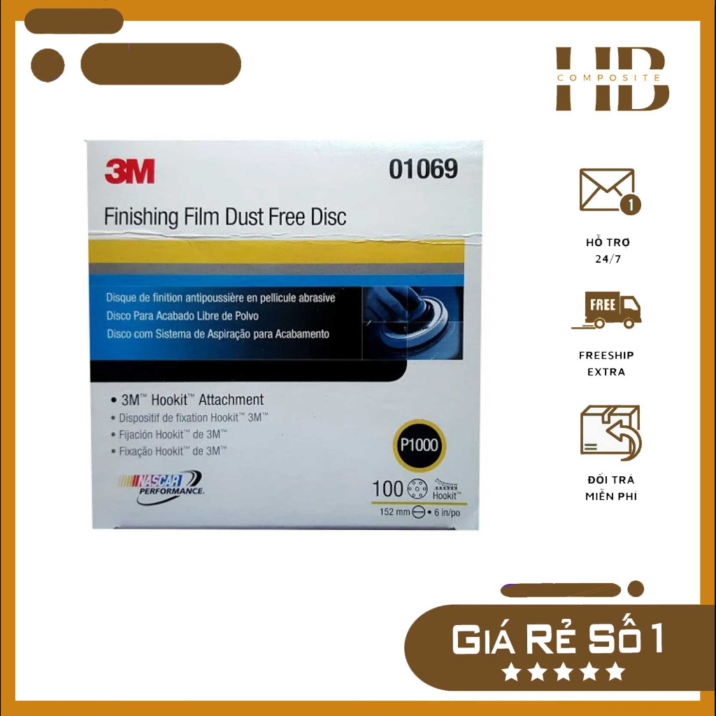 5 Tờ Giấy nhám tròn P1000 3M 260L 01069 6 inch | Shopee Việt Nam