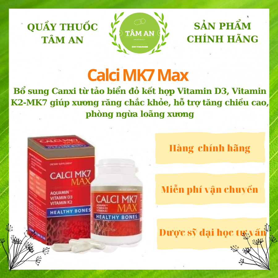 Canxi MK7 Max- Canxi hữu cơ từ thực vật biển giúp phát triển chiều cao ...