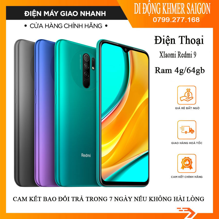 Điện thoại Redmi 9 Ram 4G bộ nhớ 64GB máy chính hãng Pin 5020 | Shopee ...