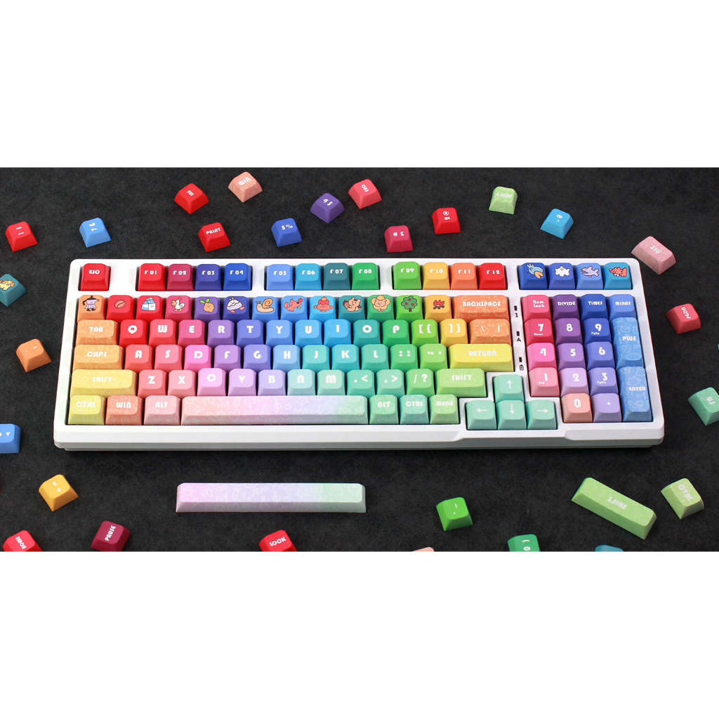 Bộ Keycap PBT nút bàn phím cơ profile XDA Gummy Bears, Candy Bears ...