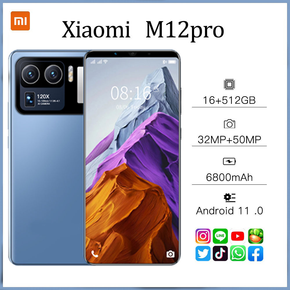 Điện thoại di động M12 pro 12+512GB mới nguyên bản 5G smartphone bán ...