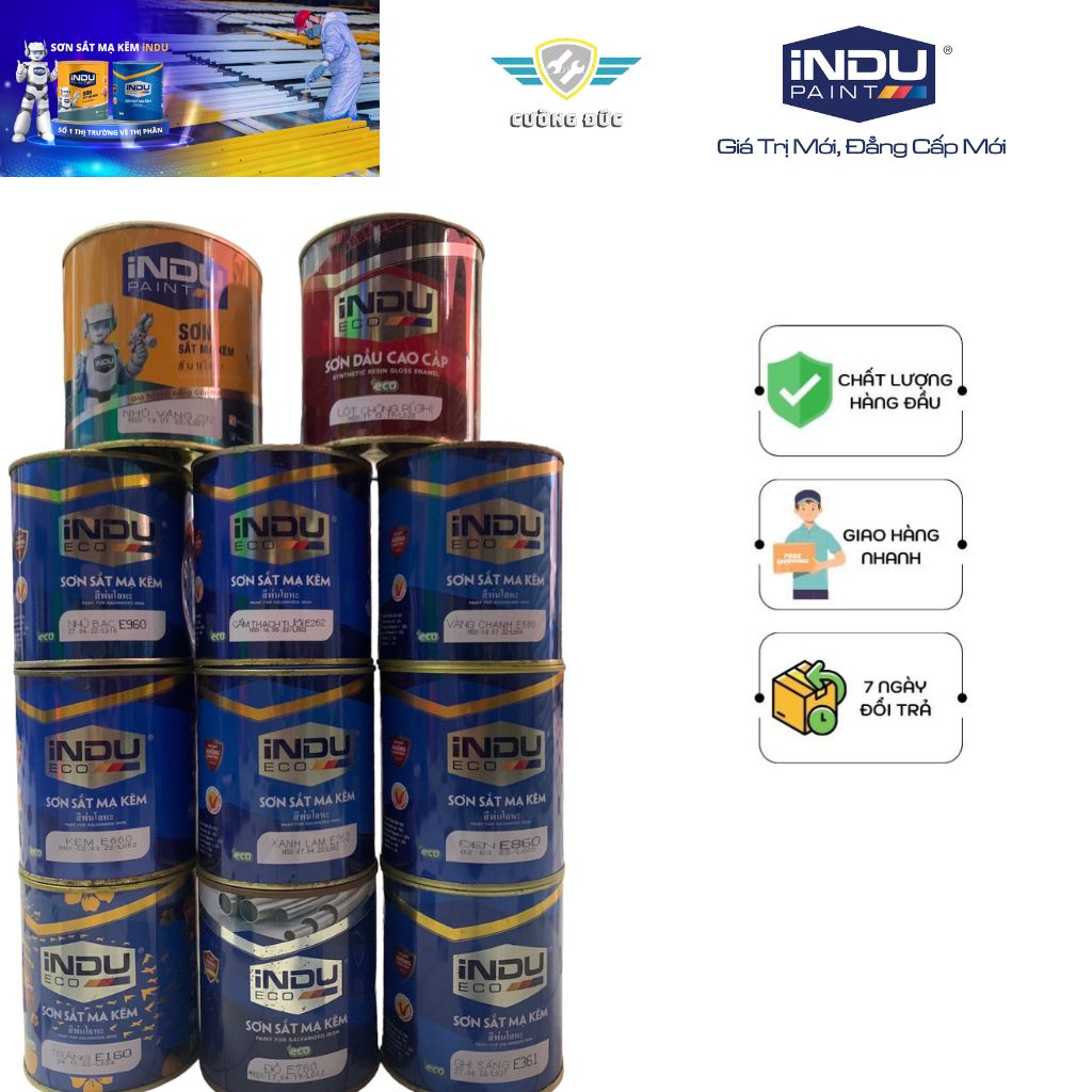 Sơn mạ kẽm, Sơn INDU 0,8kg chính hãng INDU | Shopee Việt Nam